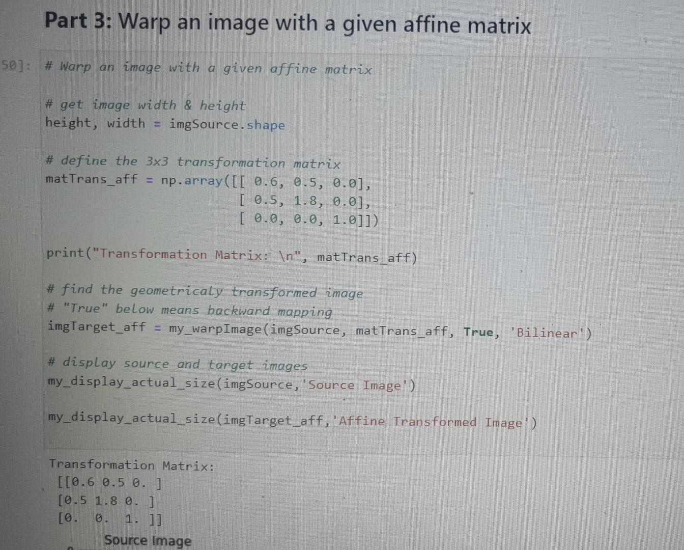 5]: # STEP 1. Find affine mapping parameters between | Chegg.com