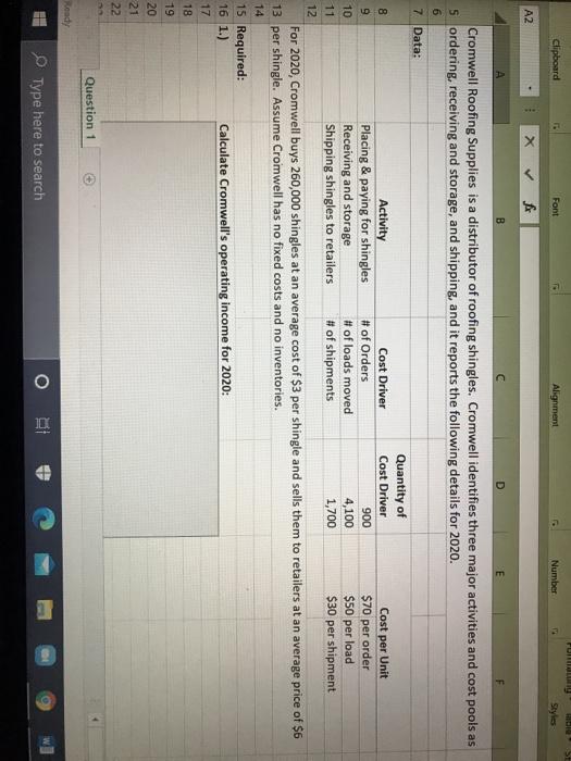 Solved Clipboard Font Alignment Number Styles A2 & B | Chegg.com