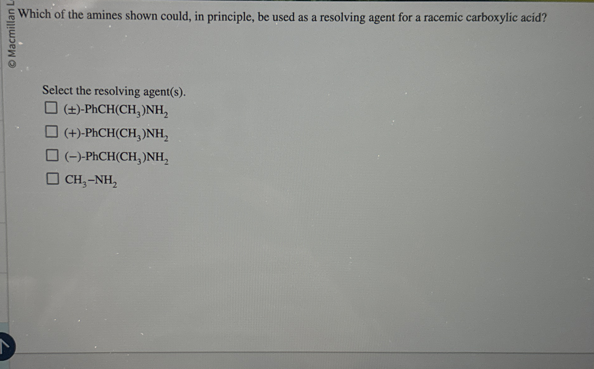 Solved Select the resolving | Chegg.com