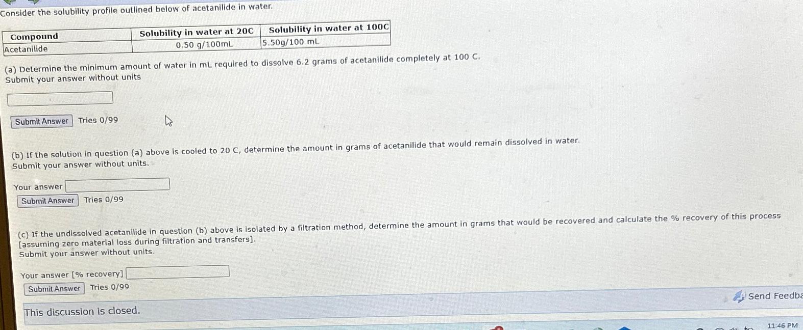 Solved Consider the solubility profile outlined below of | Chegg.com