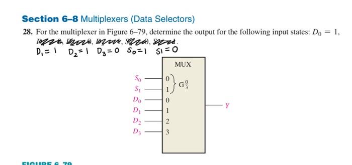 Solved Section 6-8 Multiplexers (Data Selectors) 28. For the | Chegg.com