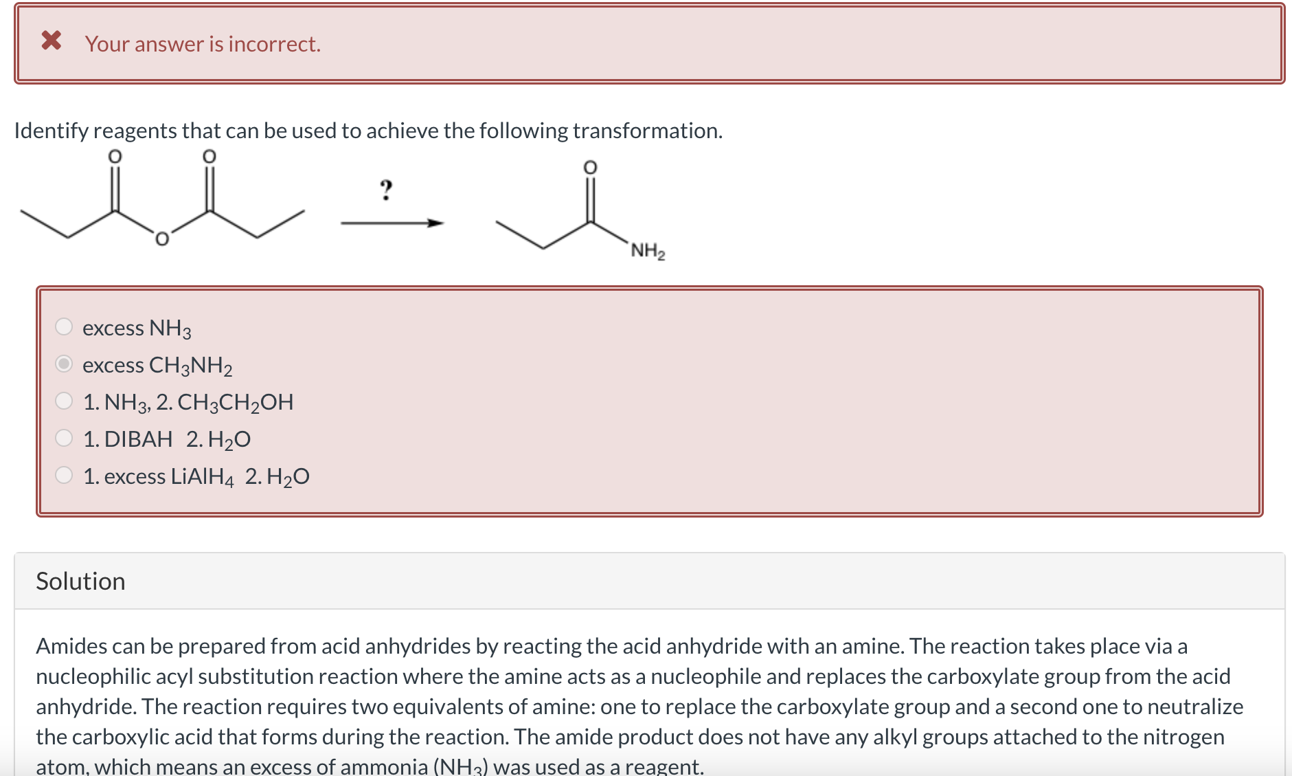 Solved PLEASE can you show me the mechanism of the excess | Chegg.com