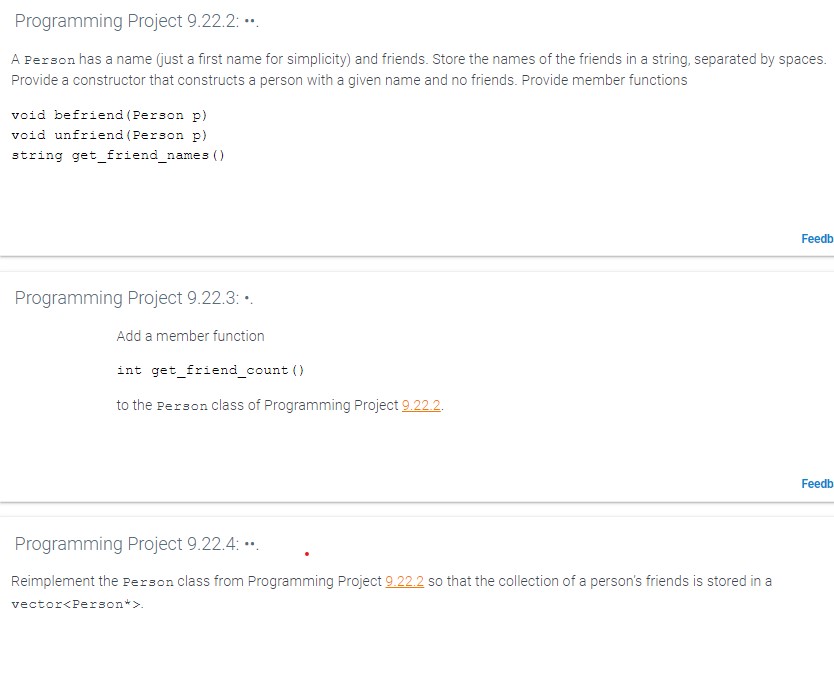 Solved C++ ﻿please Programming Project 9.22.2: *.A Person | Chegg.com