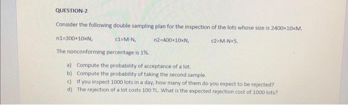 Solved Consider the following double sampling plan for the | Chegg.com