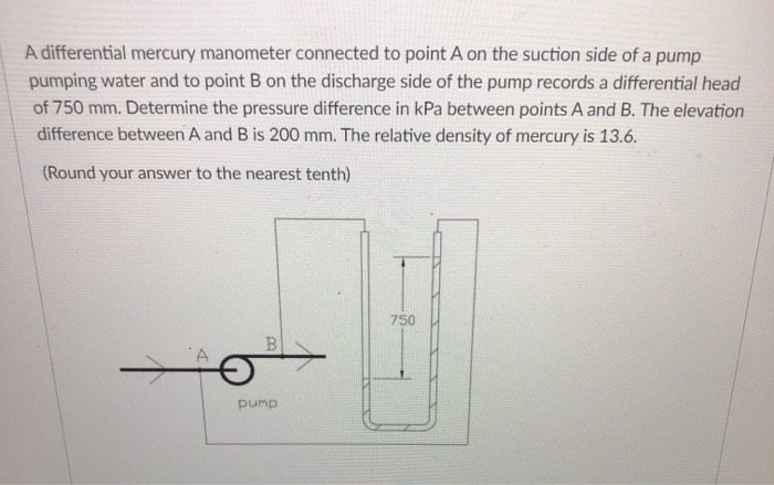 Solved A differential mercury manometer connected to point A | Chegg.com