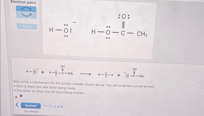 Solved Electron pairs Now write a mechanism for the proton | Chegg.com