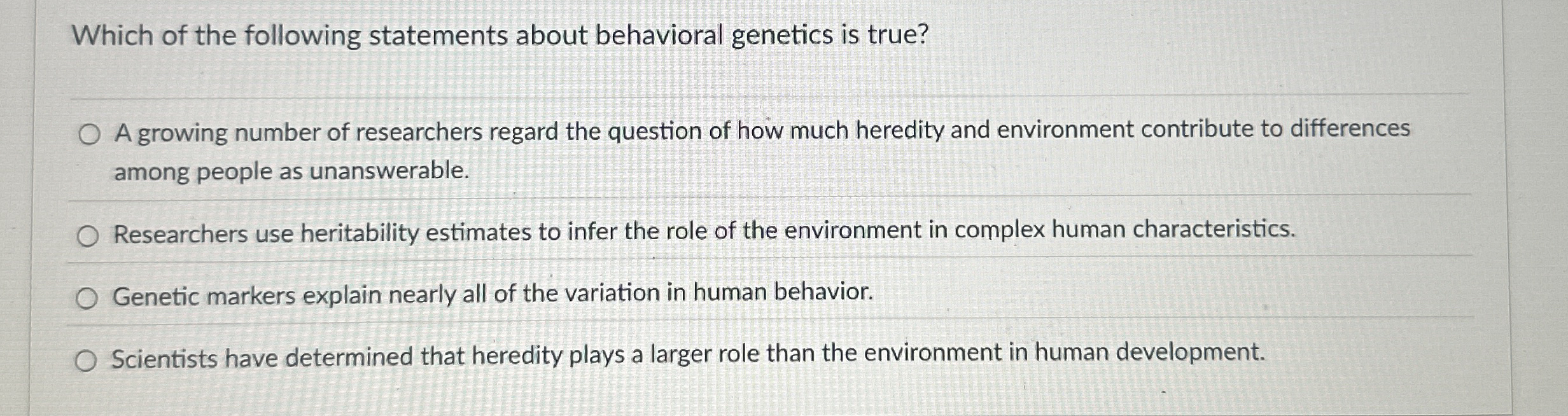 Solved Which of the following statements about behavioral | Chegg.com