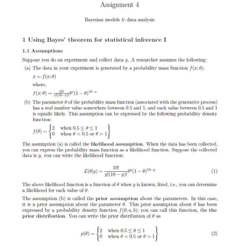 1 ﻿Using Bayes' theorem for statistical inference | Chegg.com