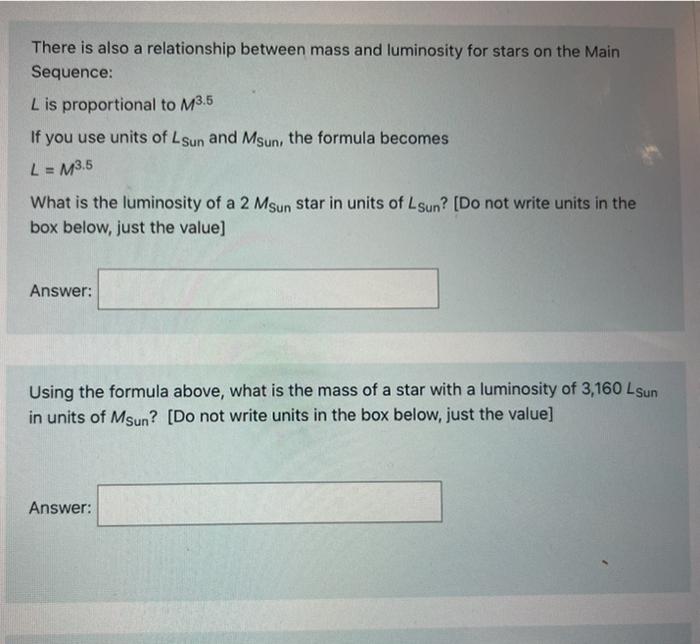 Solved There is also a relationship between mass and | Chegg.com