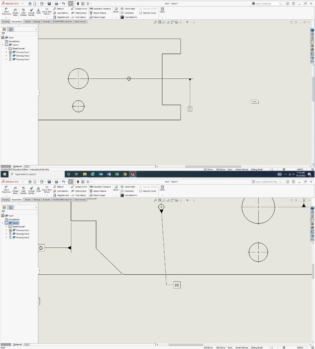 Solved Laboratory 9: APPLYING DATUM FEATURE SYMBOLS | Chegg.com