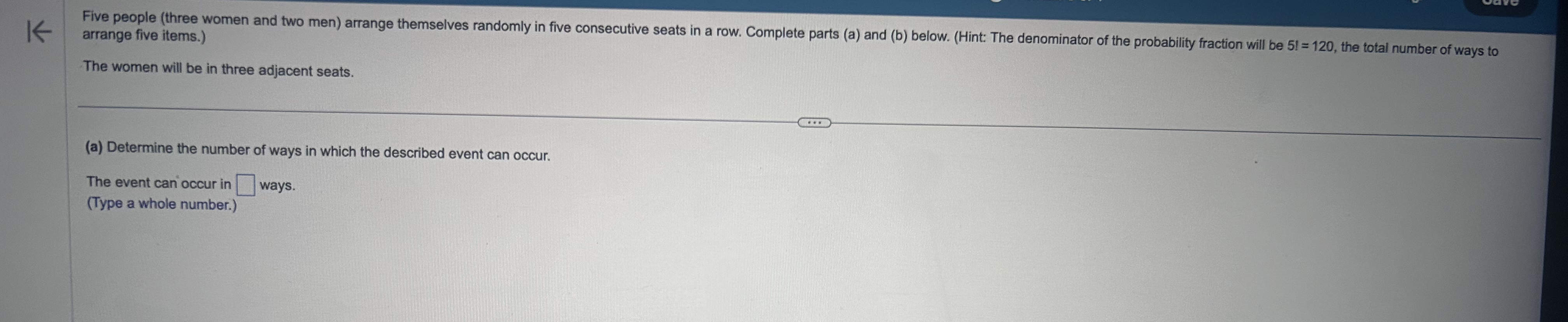 Solved arrange five items.)The women will be in three | Chegg.com