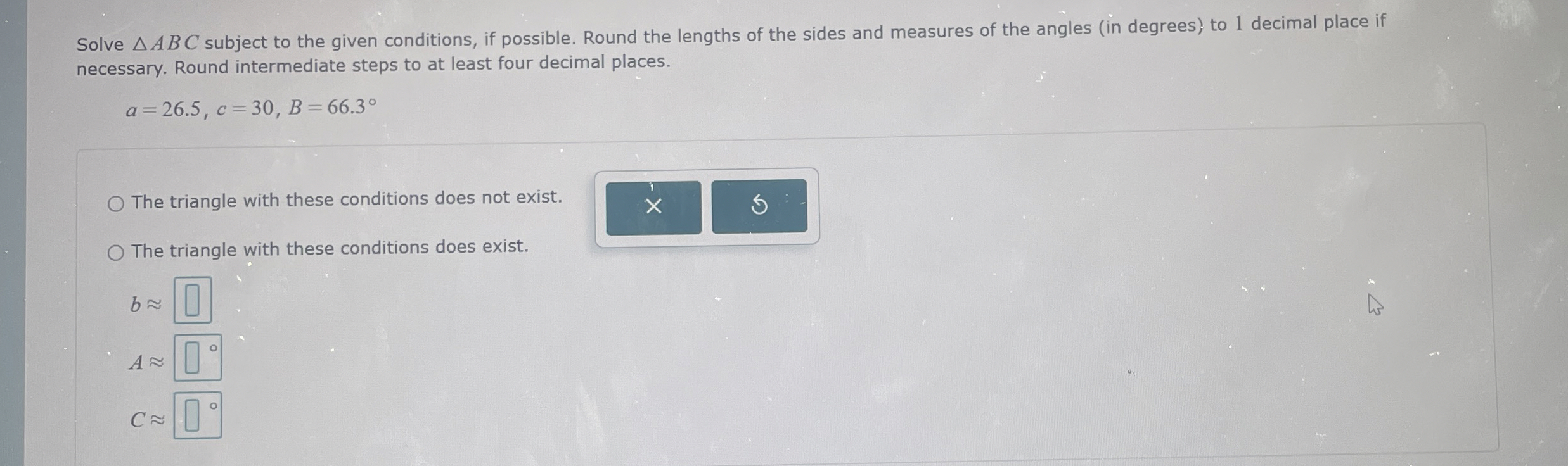 Solved Solve Abc ﻿subject To The Given Conditions If