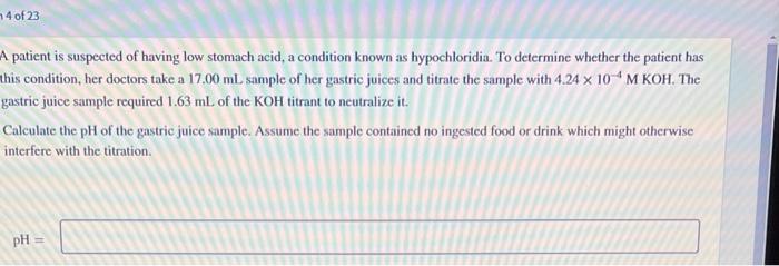 Solved patient is suspected of having low stomach acid, a | Chegg.com