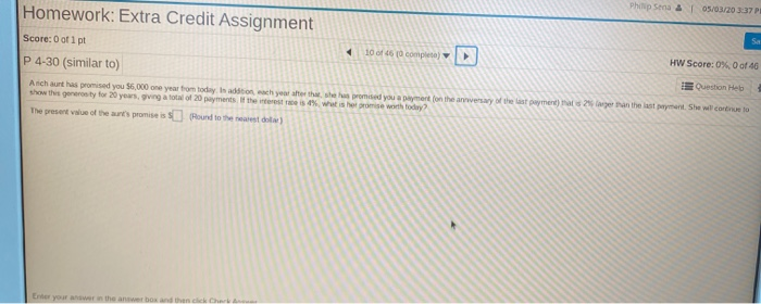Solved Homework: Extra Credit Assignment Score: 0 of 1 pt | Chegg.com
