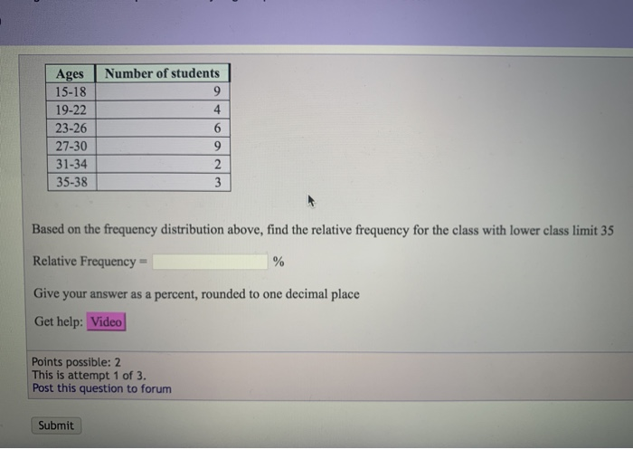 Solved based on the frequency distribution above, find the | Chegg.com