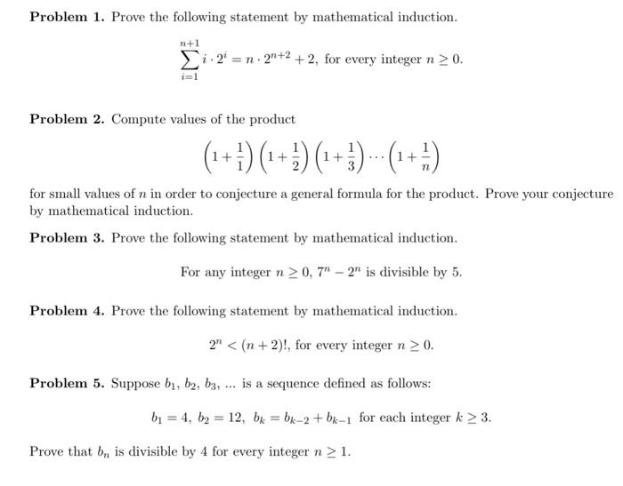 Solved Problem 1. Prove the following statement by | Chegg.com