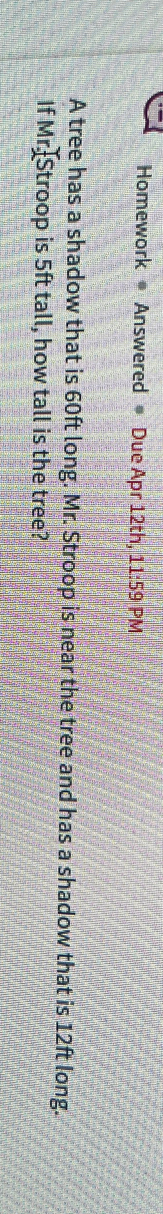 Solved Homework * Answered * Due Apr 12th, 11:59 PMA tree | Chegg.com Solved Homework * Answered * Due Apr 12th, 11:59 PMA tree | Chegg.com