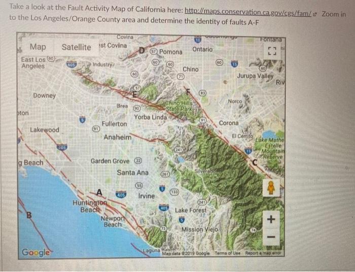 Solved Take a look at the Fault Activity Map of California | Chegg.com