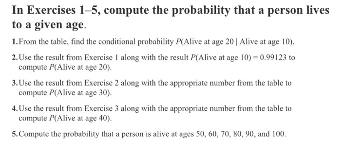 Solved The following table is a life table, reproduced from | Chegg.com