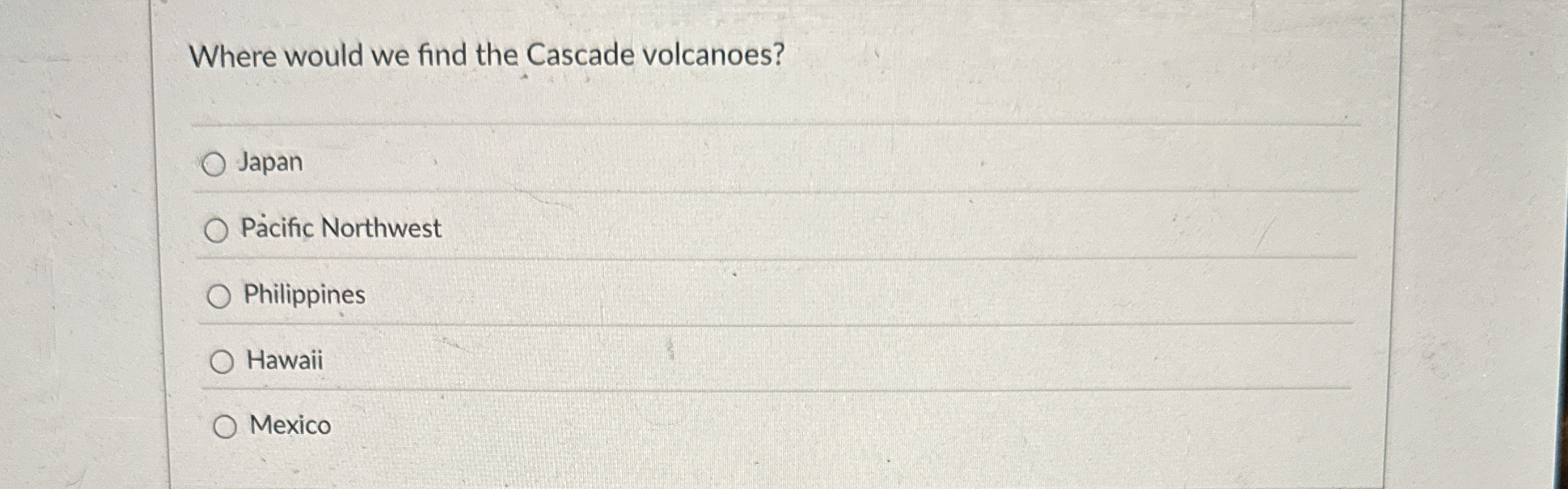 Solved Where would we find the Cascade | Chegg.com