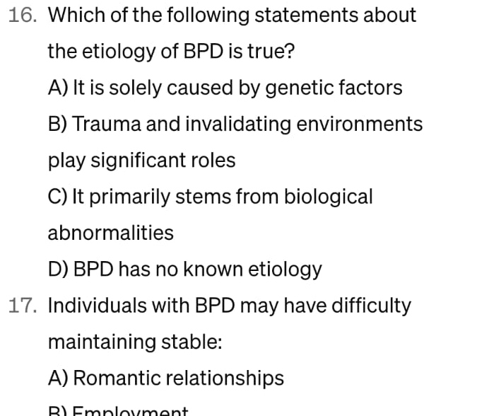 Solved Which of the following statements about the etiology | Chegg.com