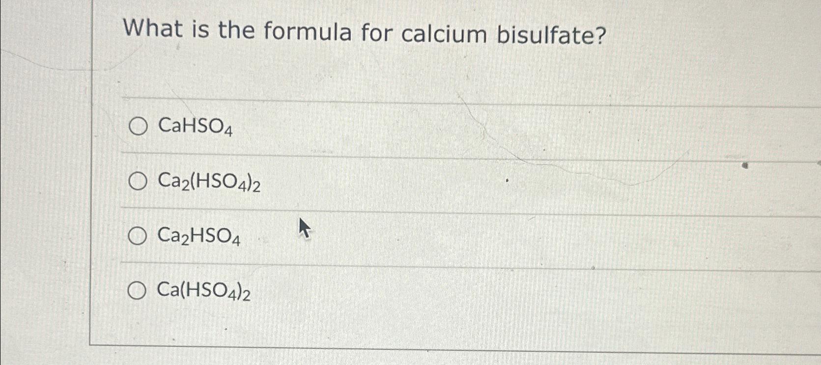 Solved What is the formula for calcium | Chegg.com
