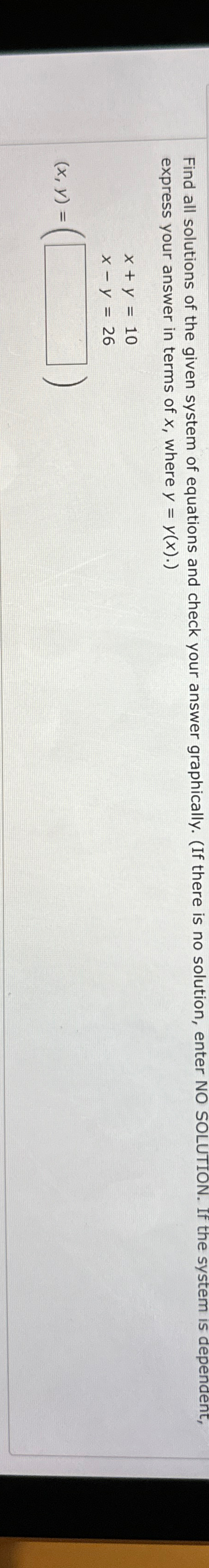Solved Find all solutions of the given system of equations | Chegg.com
