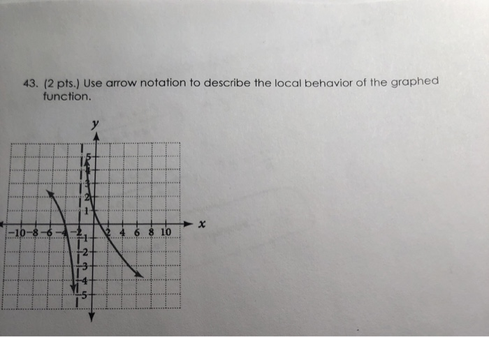 Solved 43. (2 pts.) Use arrow notation to describe the local | Chegg.com