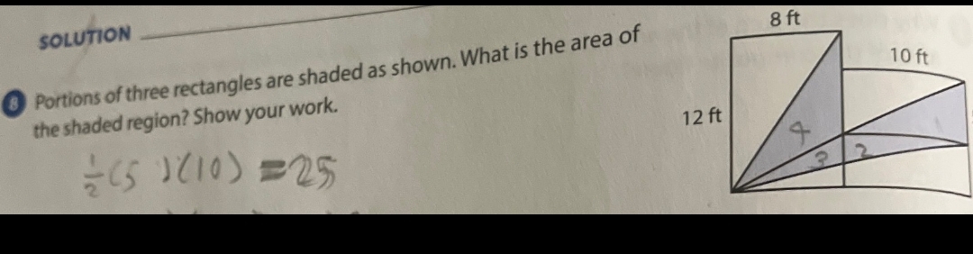 Solved SOLUTION(3) ﻿Portions of three rectangles are shaded | Chegg.com
