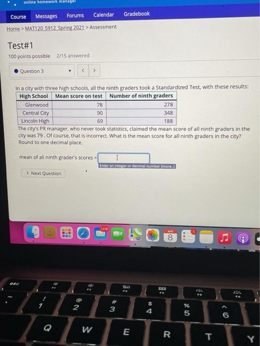 Solved online homework manager Gradebook Course Messages | Chegg.com