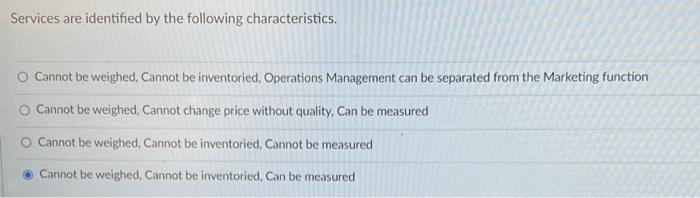 Solved Services are identified by the following | Chegg.com