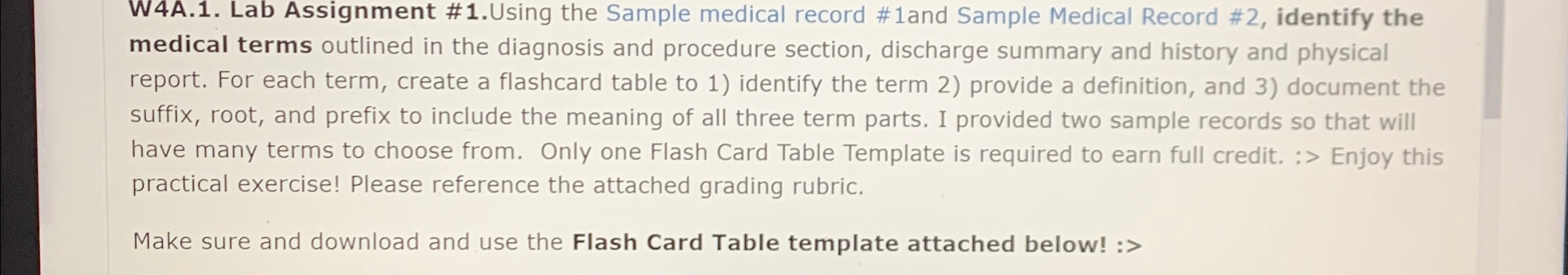 Solved W4A.1. ﻿Lab Assignment #1.Using the Sample medical | Chegg.com