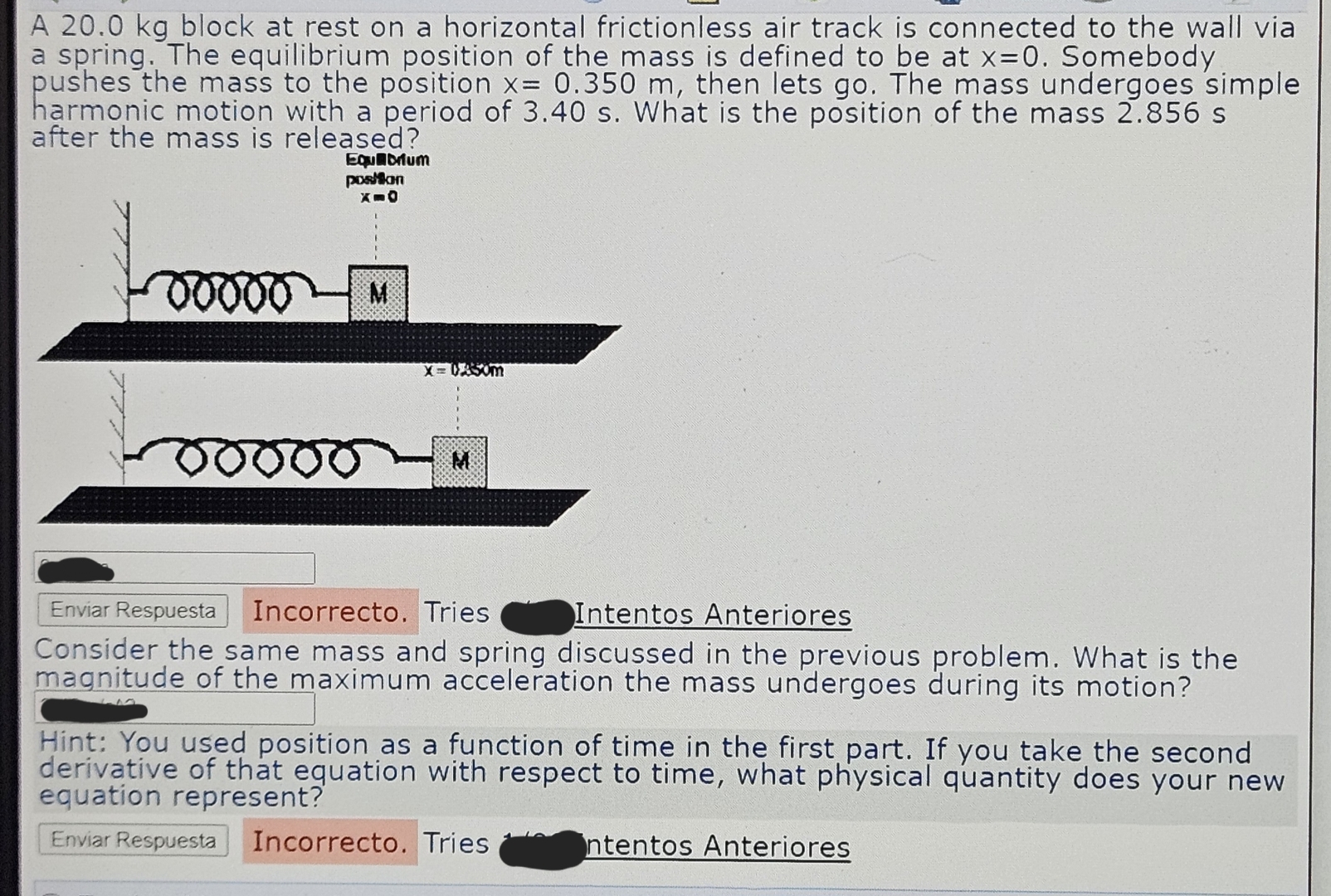Solved A 20.0kg ﻿block at rest on a horizontal frictionless | Chegg.com