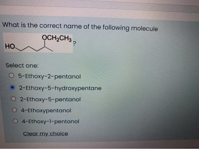 Solved What is the correct name of the following molecule | Chegg.com