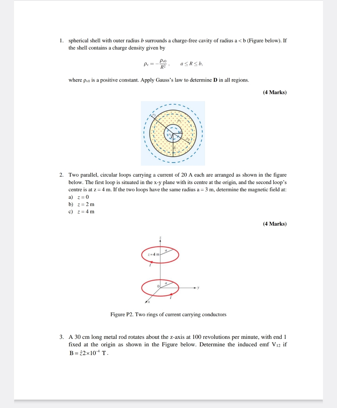Solved spherical shell with outer radius b ﻿surrounds a | Chegg.com