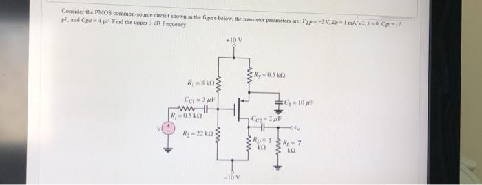 Solved Consider the PMOS common source circuit shows the | Chegg.com