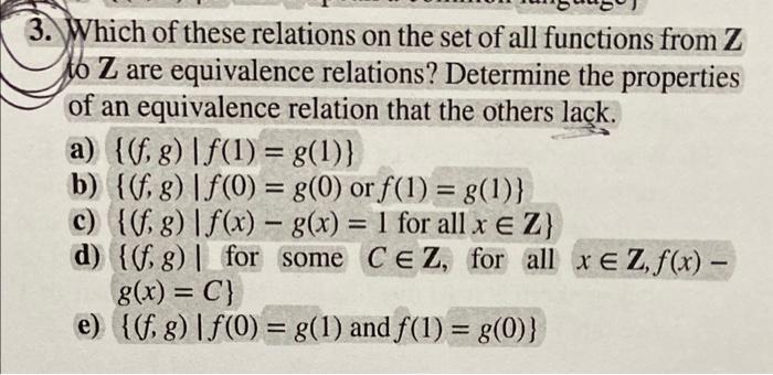 [Solved]: step by step please 3. Which of these relati