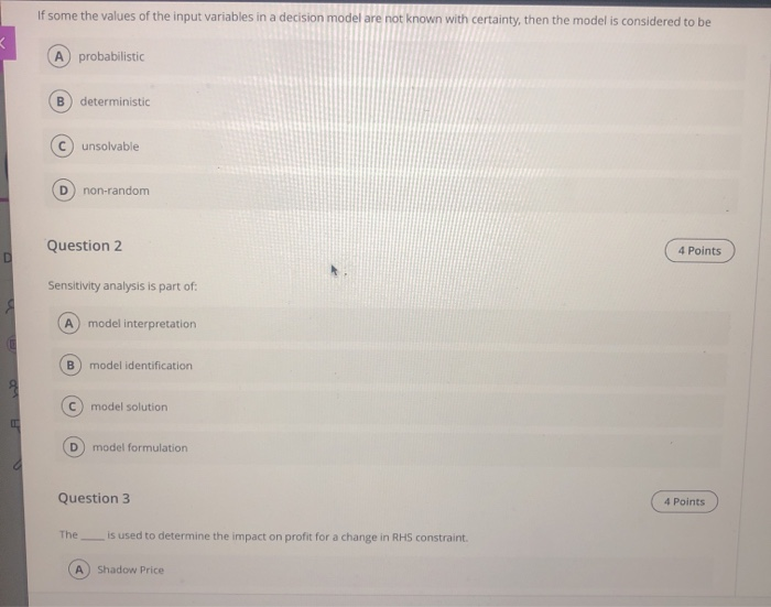 Solved If Some The Values Of The Input Variables In A 3221