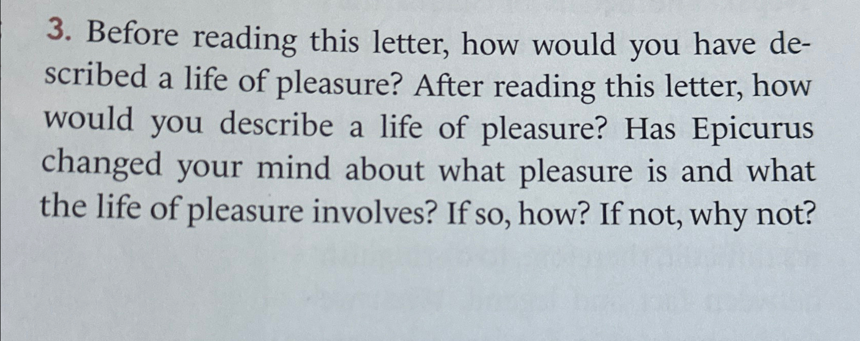 Solved Before reading this letter, how would you have | Chegg.com