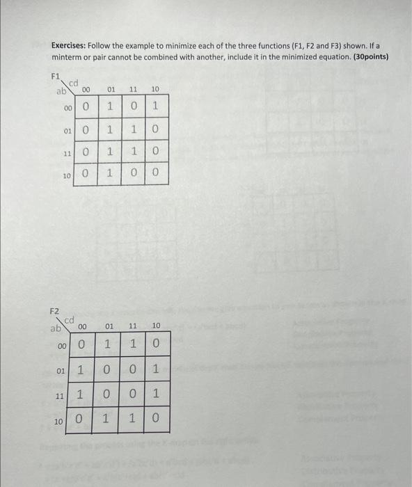 Solved Exercises: Follow the example to minimize each of the | Chegg.com