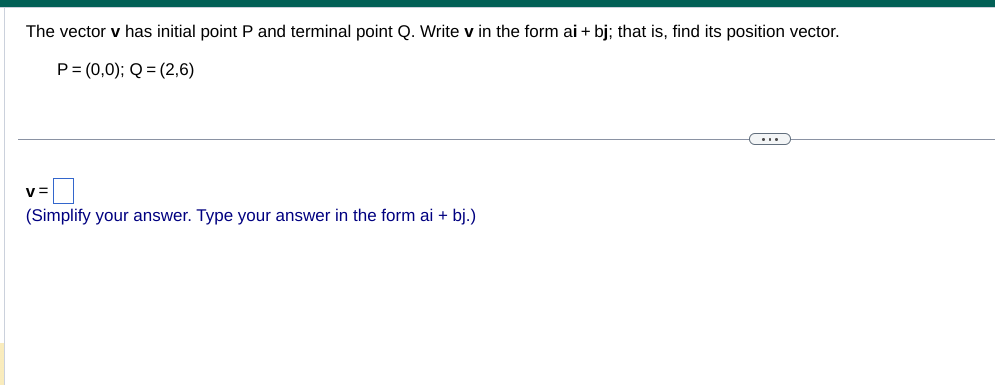 Solved The vector v ﻿has initial point P ﻿and terminal point | Chegg.com