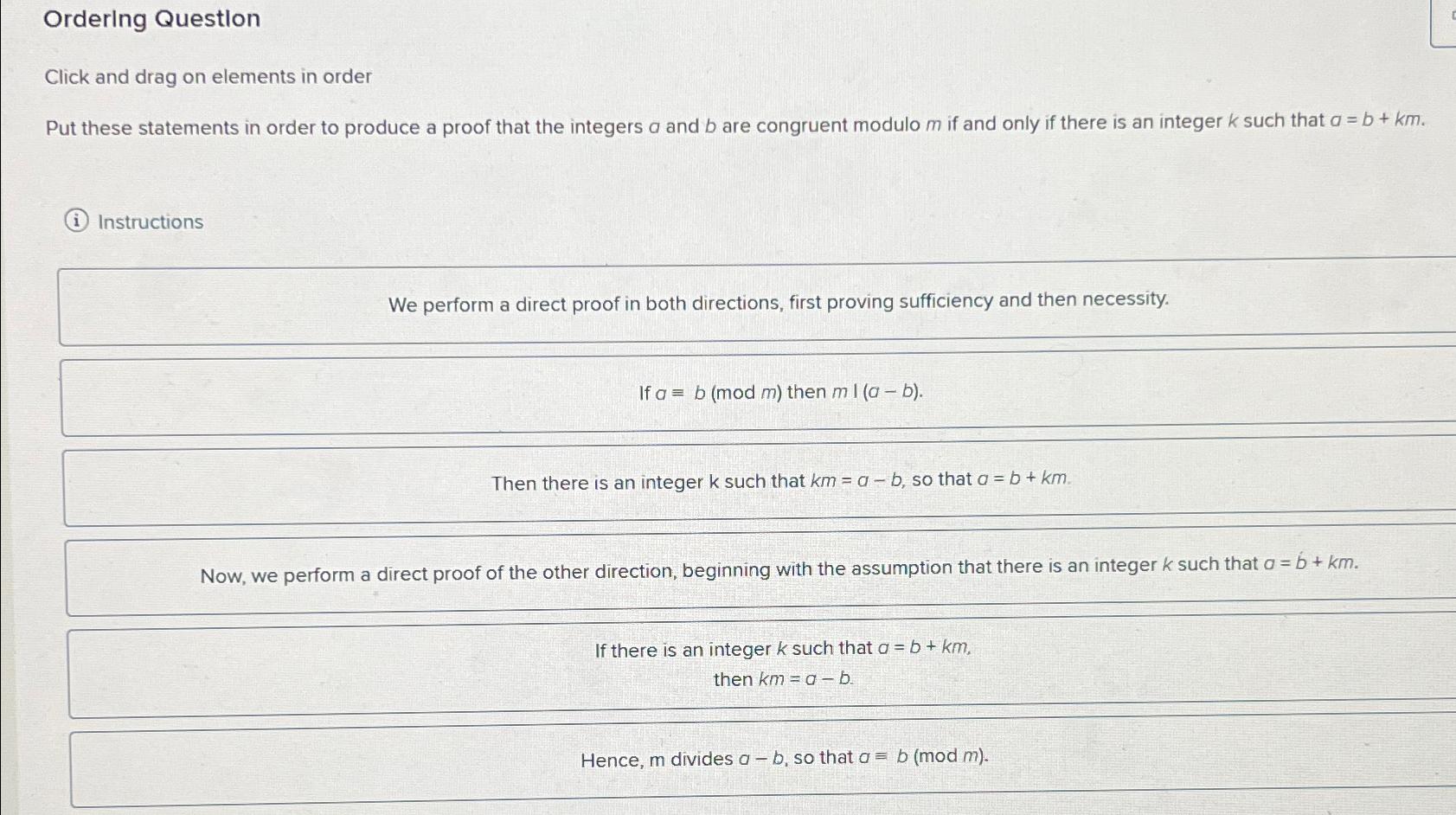 Solved Ordering QuestionClick and drag on elements in | Chegg.com