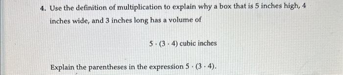 Solved 4. Use the definition of multiplication to explain | Chegg.com