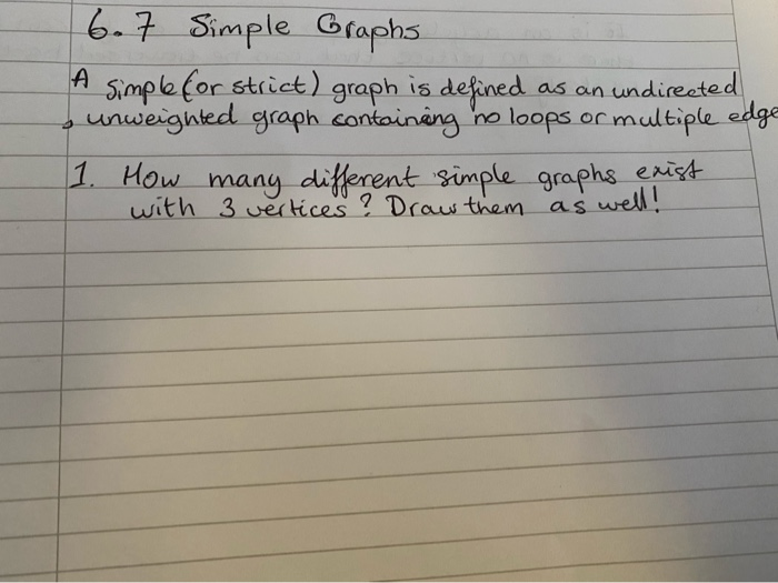 Solved What is a simple graph aswell can you tell me that | Chegg.com