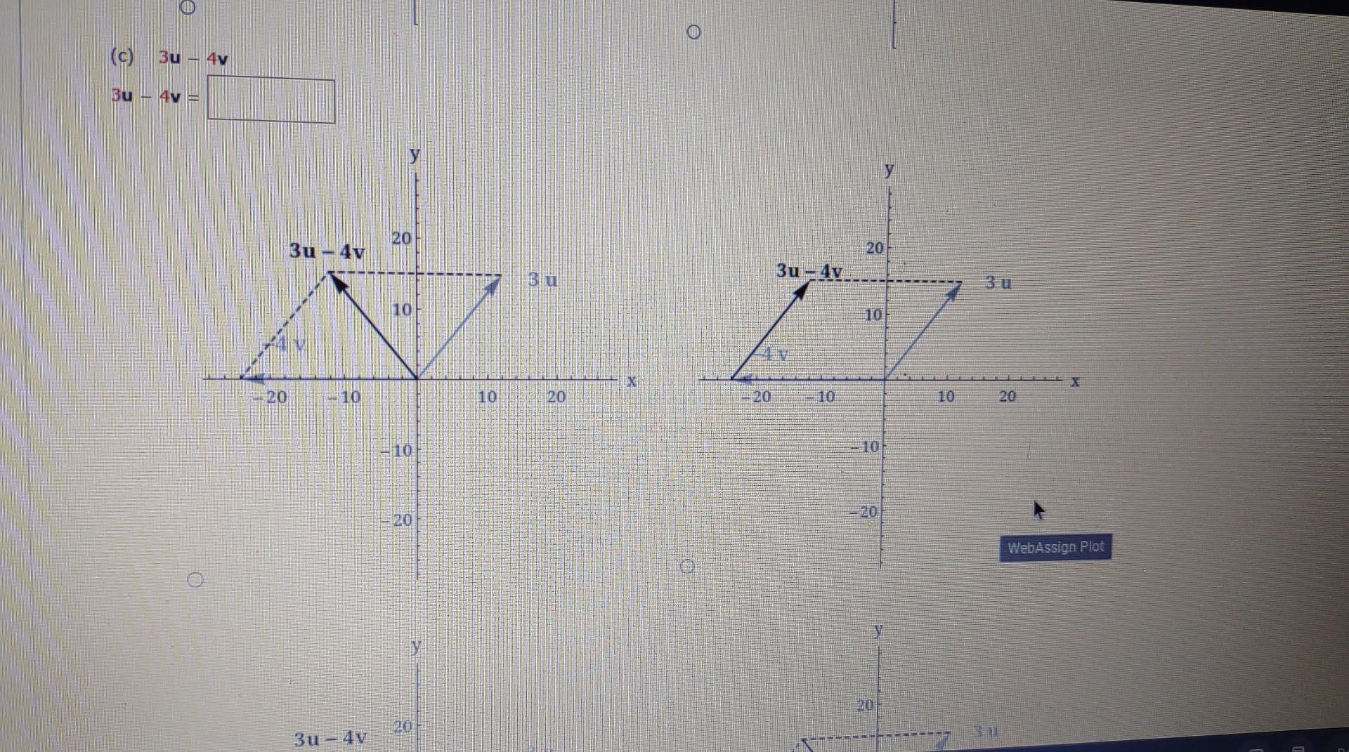 Solved Find u+v,u−v, and 3u−4v. Then sketch each resultant | Chegg.com