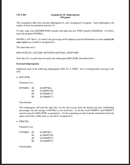 Solved This assignment adds four external subprograms to | Chegg.com