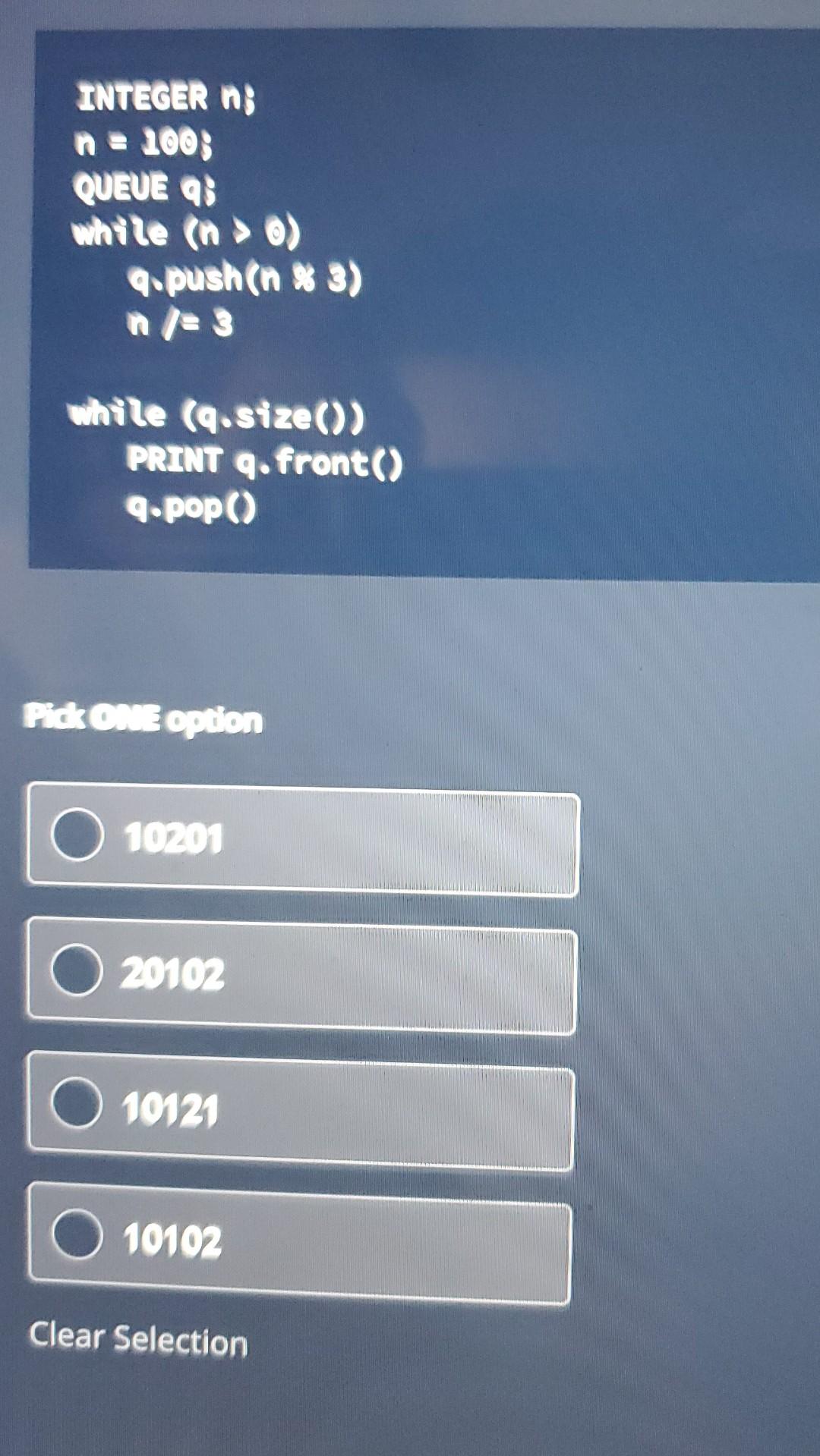 Solved Integer N N 100 Queue Q Qpushn 3 While 6371