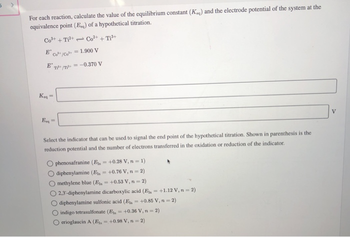 Solved For each reaction, calculate the value of the | Chegg.com