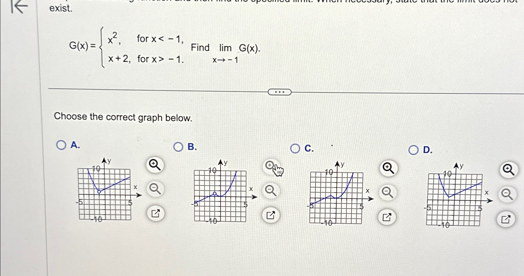 Solved exist.[-1.)):}Choose the correct graph | Chegg.com