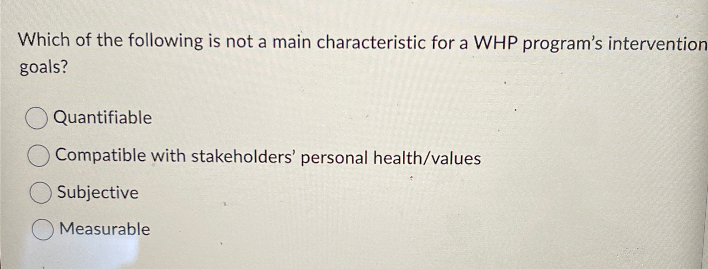 Solved Which of the following is not a main characteristic | Chegg.com